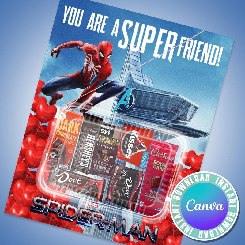 Spiderman Valentine - Etsy