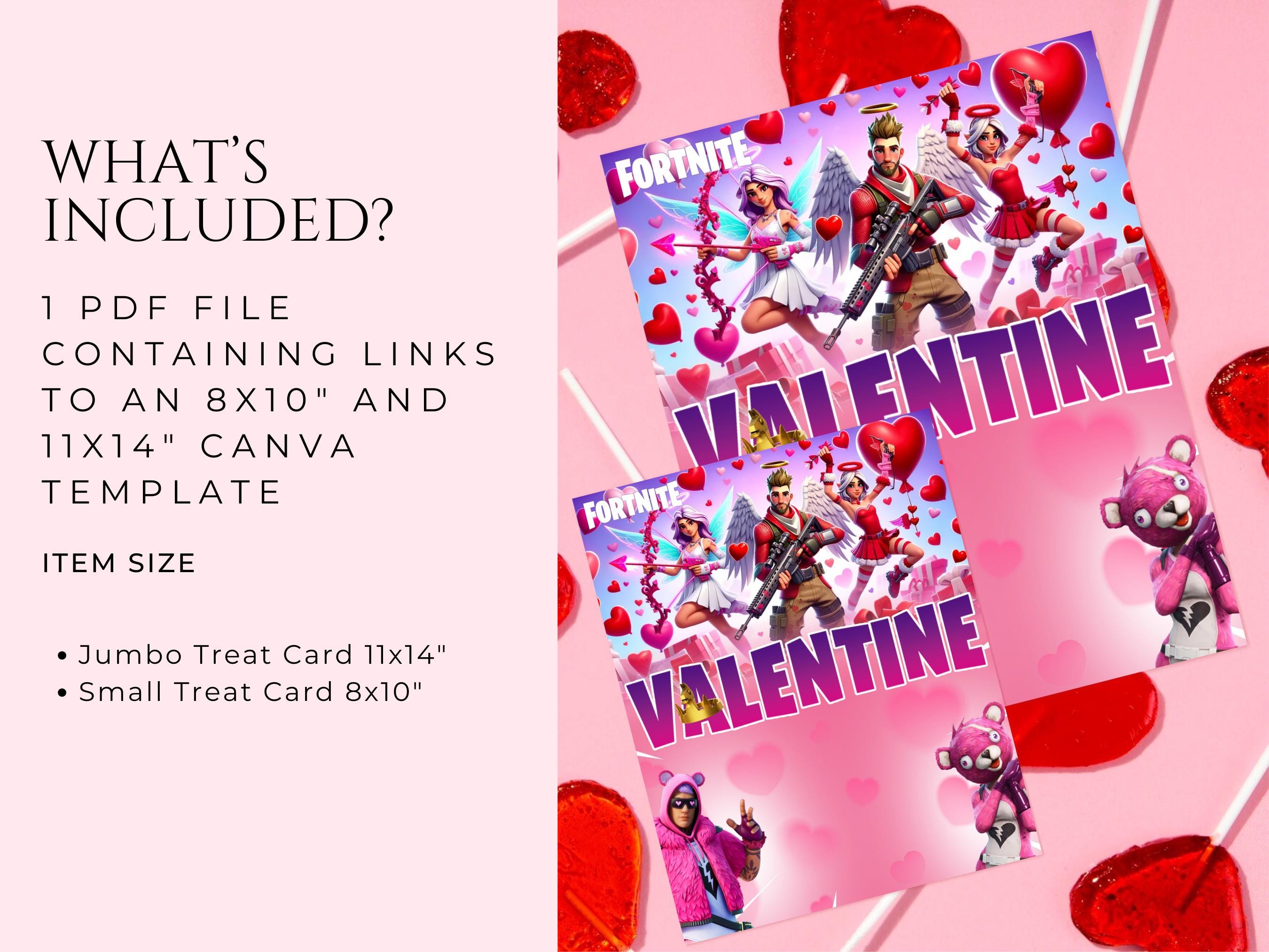 Treat Card - Fortnight Valentine's Day Card Template, Jumbo Kids ...