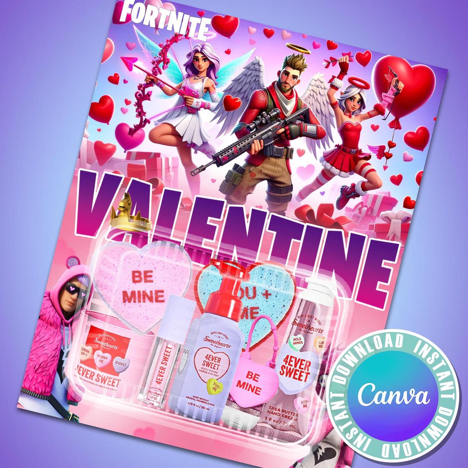 Treat Card - Fortnight Valentine's Day Card Template, Jumbo Kids ...