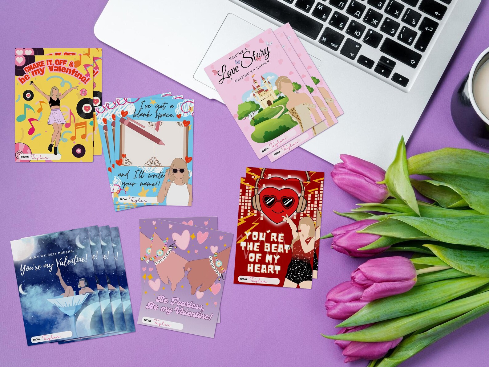 Taylors Era Tour Printable Cards | Swiftie Printable Valentine's Day ...