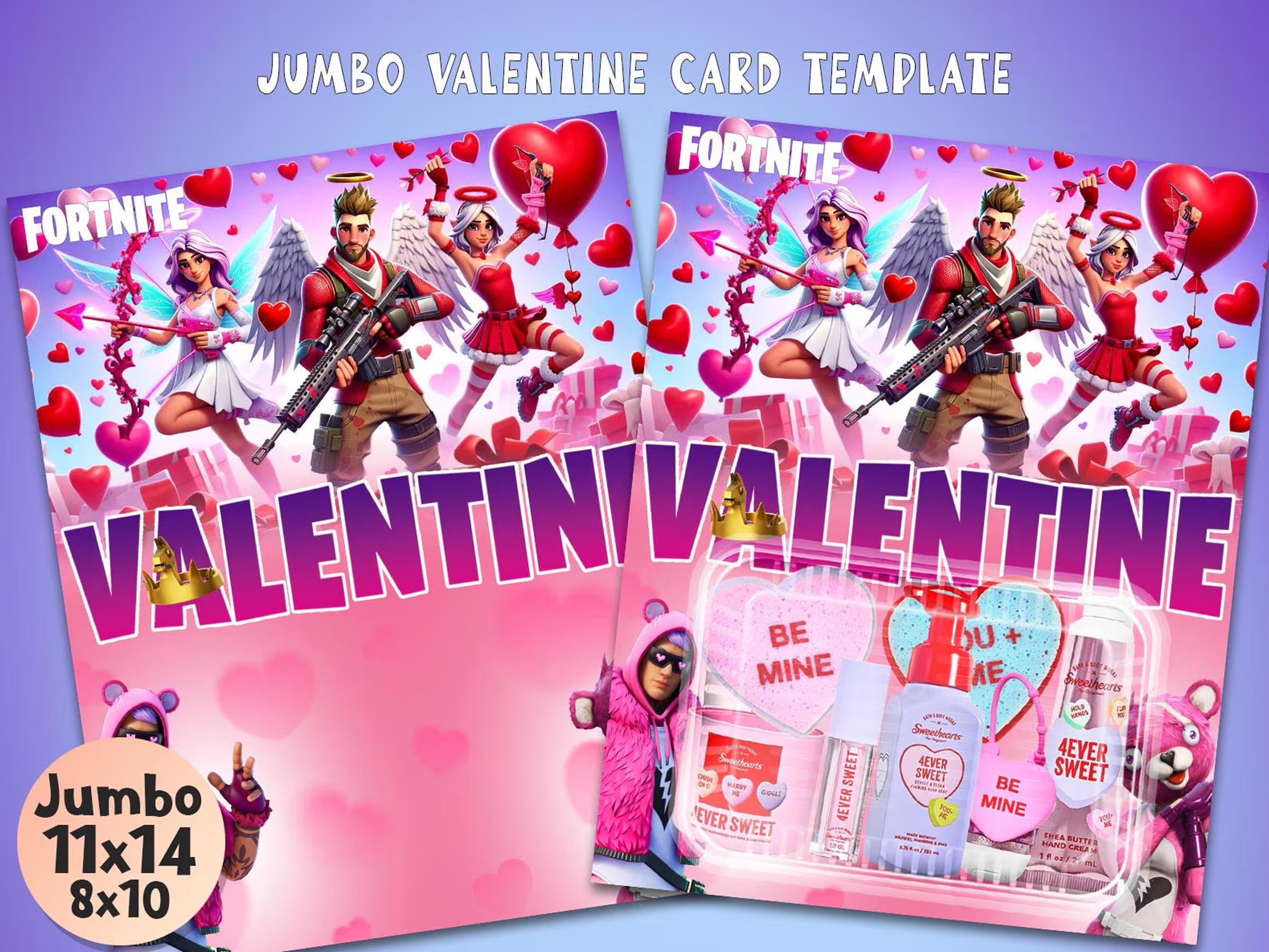 Treat Card - Fortnight Valentine's Day Card Template, Jumbo Kids ...