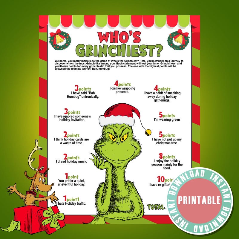 Grinch Scavenger Hunt - Etsy