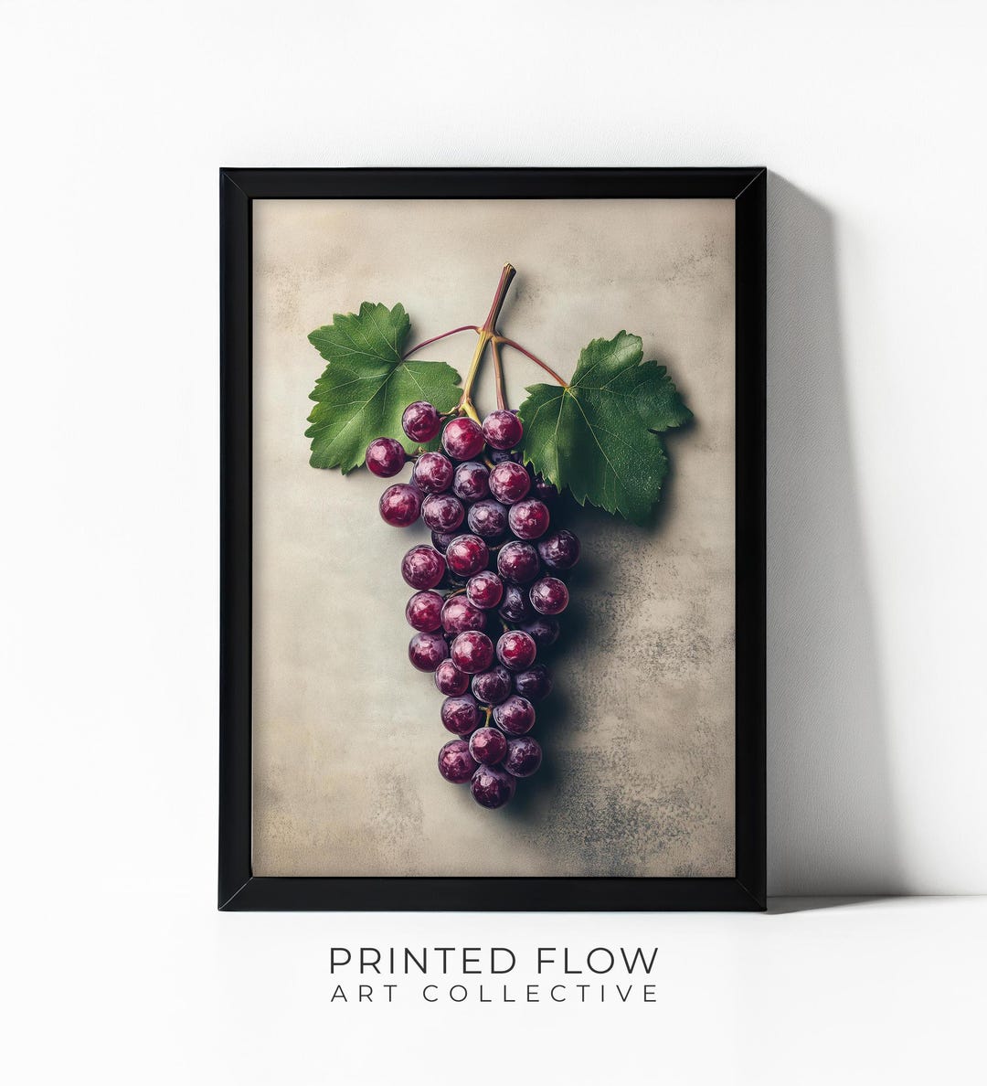 Grape Printable Wall Art - Farmhouse Kitchen Fruit Decor - Rustic ...