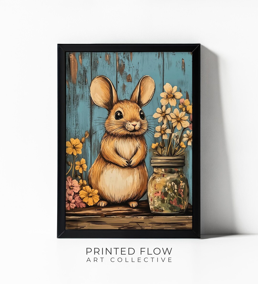 Farmhouse Mouse Wall Art - Rustic Printable Artwork - Country-style ...