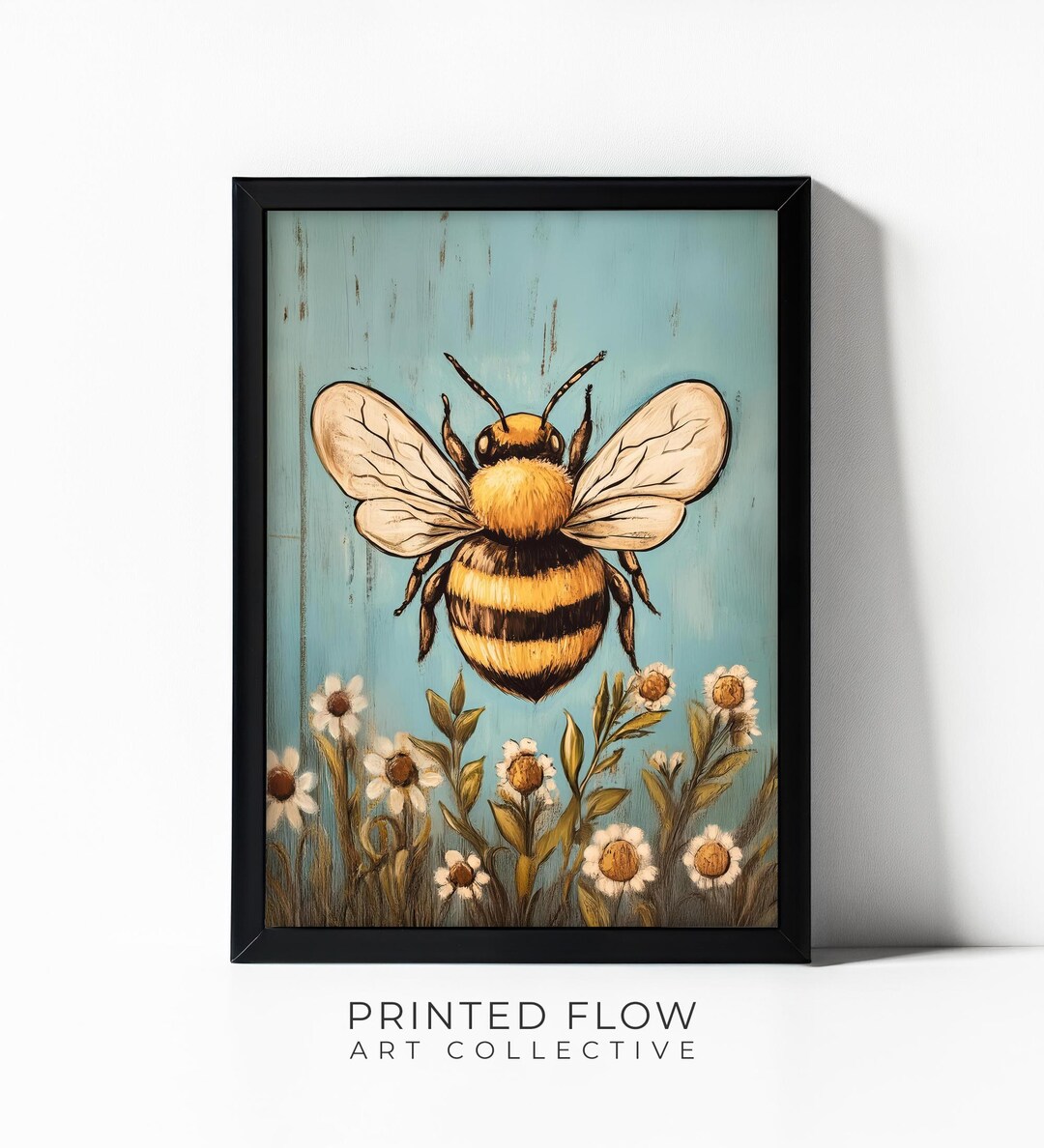 Farmhouse Bee Wall Art - Rustic Printable Artwork - Country-style ...