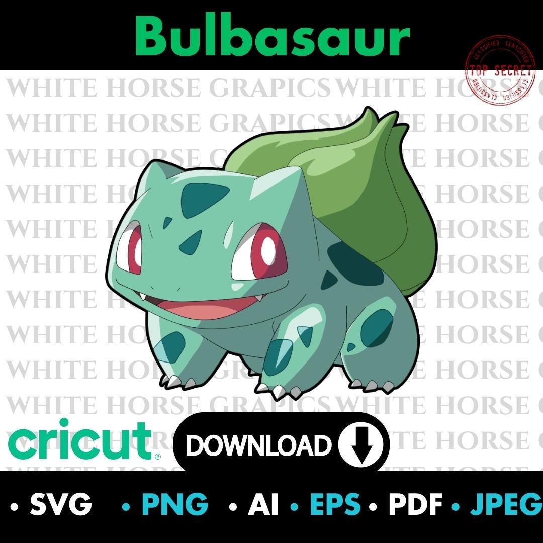 Bulbasaur Svg, Cricut Svg, Silhouette Svg, Cameo Svg, Cut File Svg ...