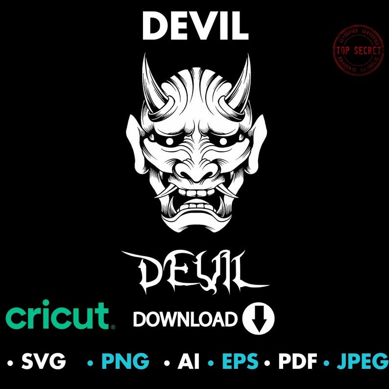 Devil Svg, Devil Mask, Devil Printer, Laser Cutting, Devil Vektor ...