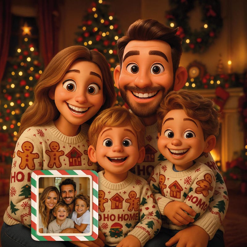 Personalized Cartoon Christmas Cards - Etsy