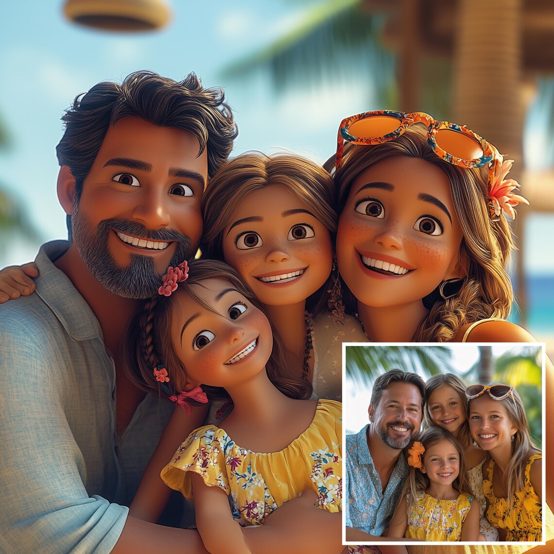 Custom Cartoon Animation Portrait Pixar-style Portrait From Photo ...