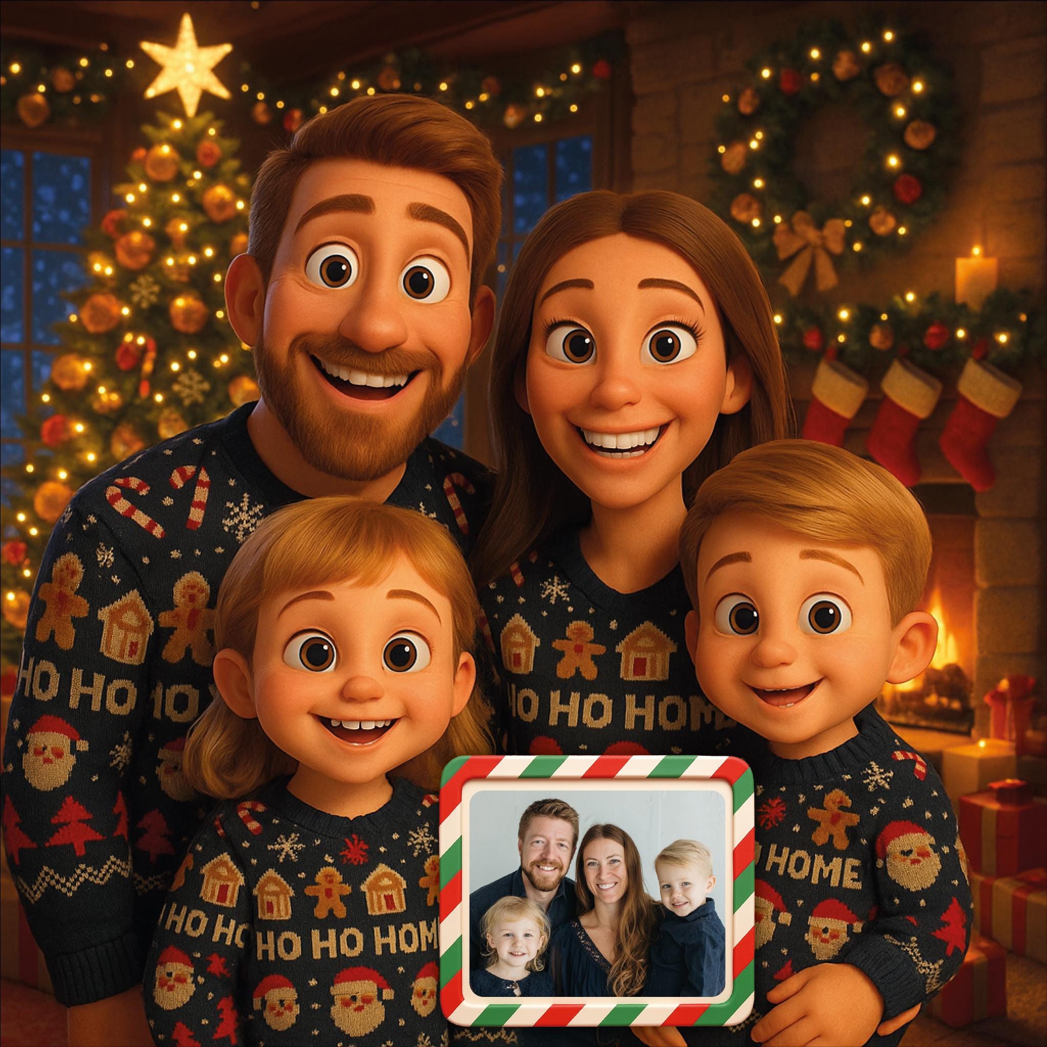 Personalized Pixar Style Portrait - Custom Family Cartoon (digital ...