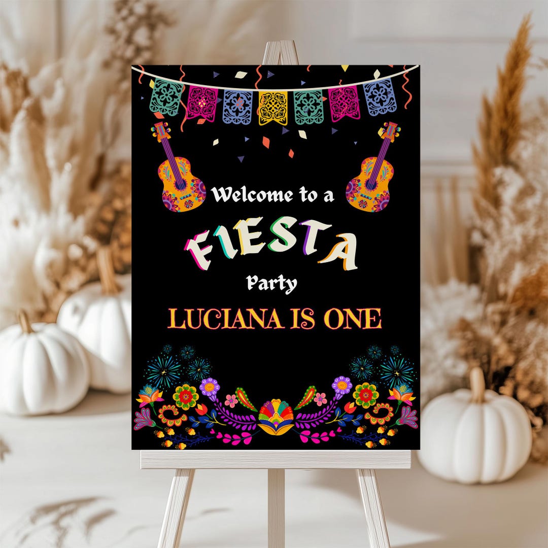 Spanish Fiesta Welcome Sign, Printable First Birthday Party Mexican ...