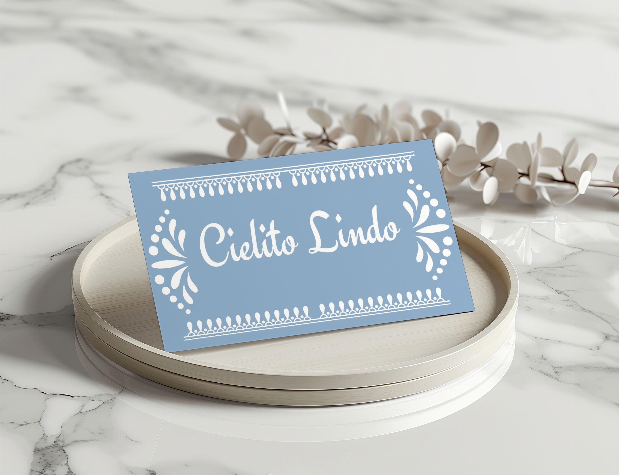 Dusty Blue Cielito Lindo Baby Shower Editable Canva Template, Printable ...