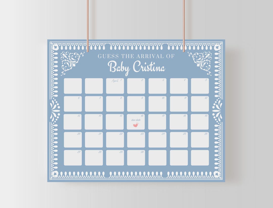 Talavera Theme Cielito Lindo Baby Shower Calendar Invitation Mexican ...