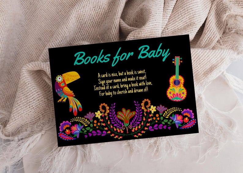 Mexican Fiesta Books for Baby Shower Invitation Card, Muchachitos ...