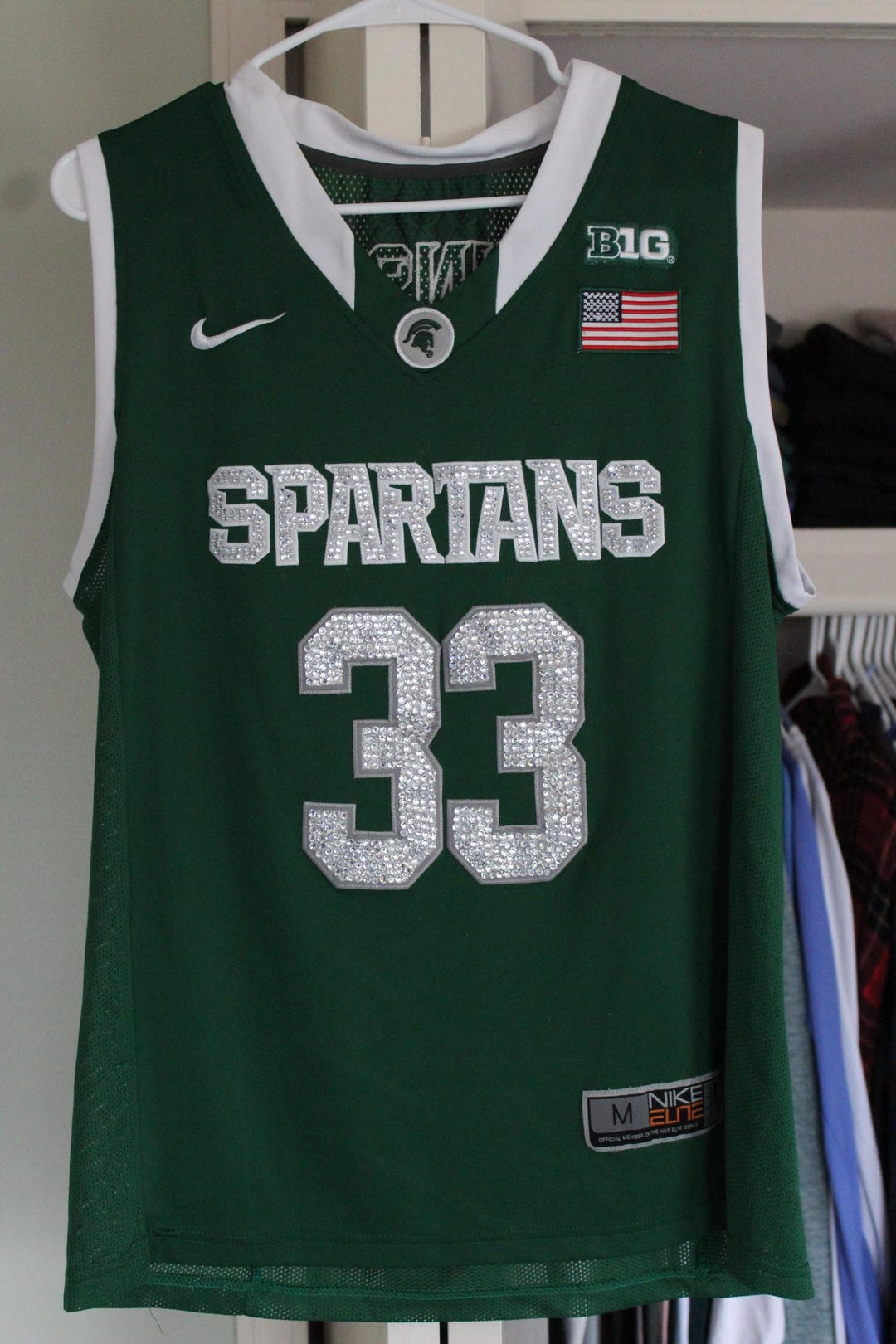 Michigan State Magic Johnson Hand Rhinestoned Jersey - Etsy