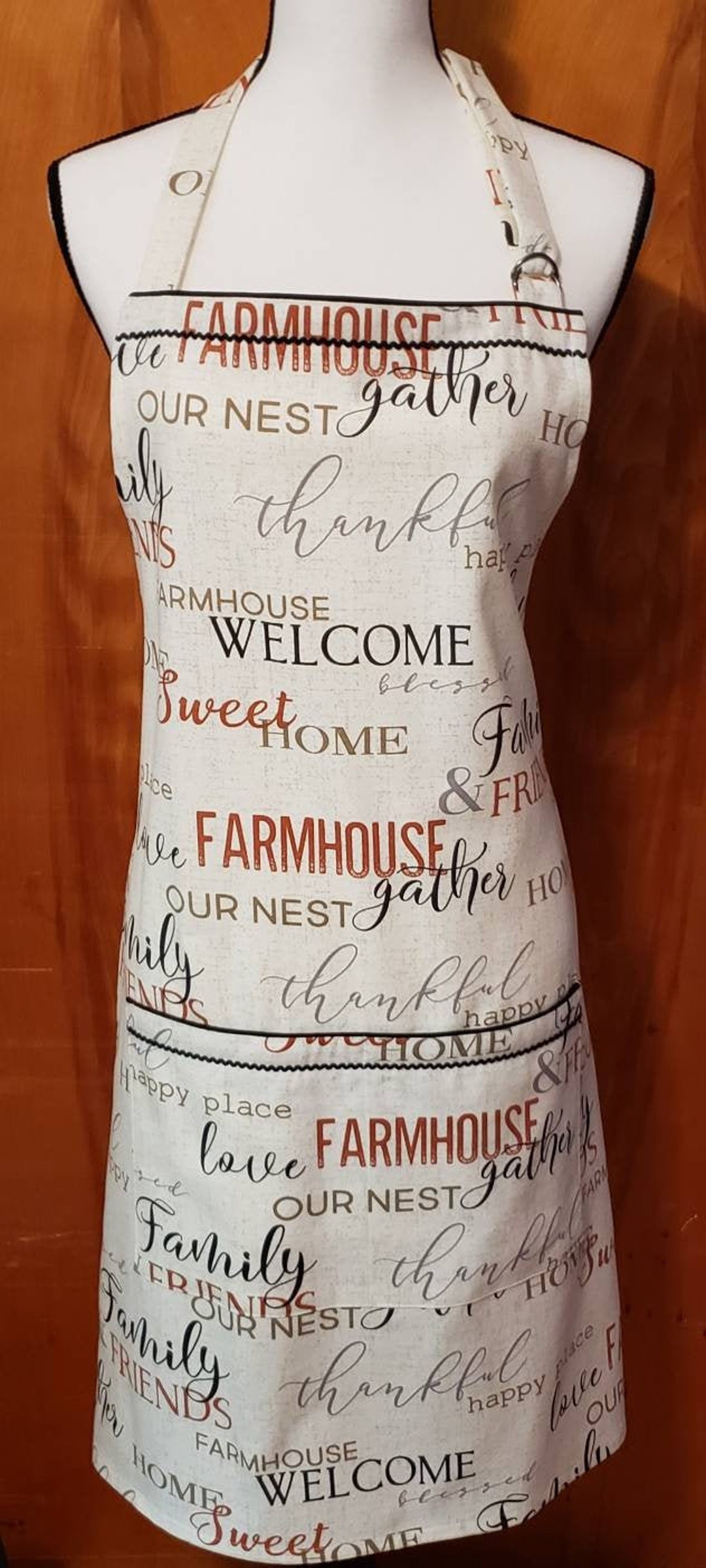 Farmhouse Kitchen Apron: Chef Style Cotton Apron With Pockets - Etsy