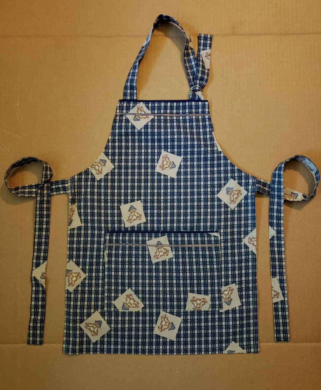 Teddy Bear Print Child Apron: Plaid Kitchen Craft Gift - Etsy