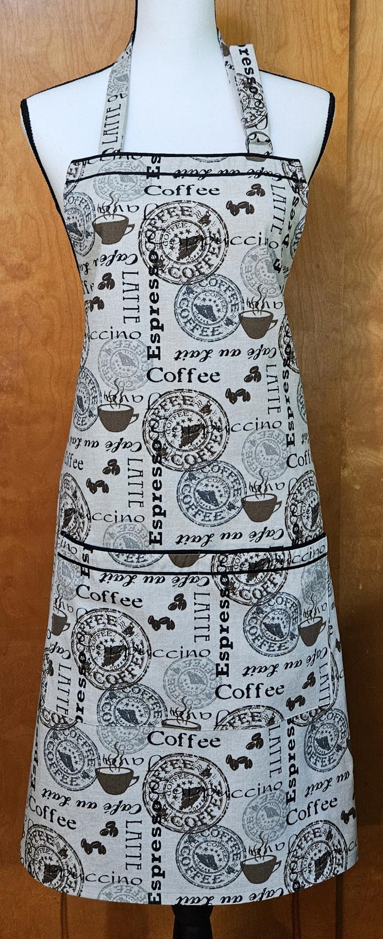 Coffee Print Chef Style Apron, Crafter and Artist, Cooks and Bakers - Etsy