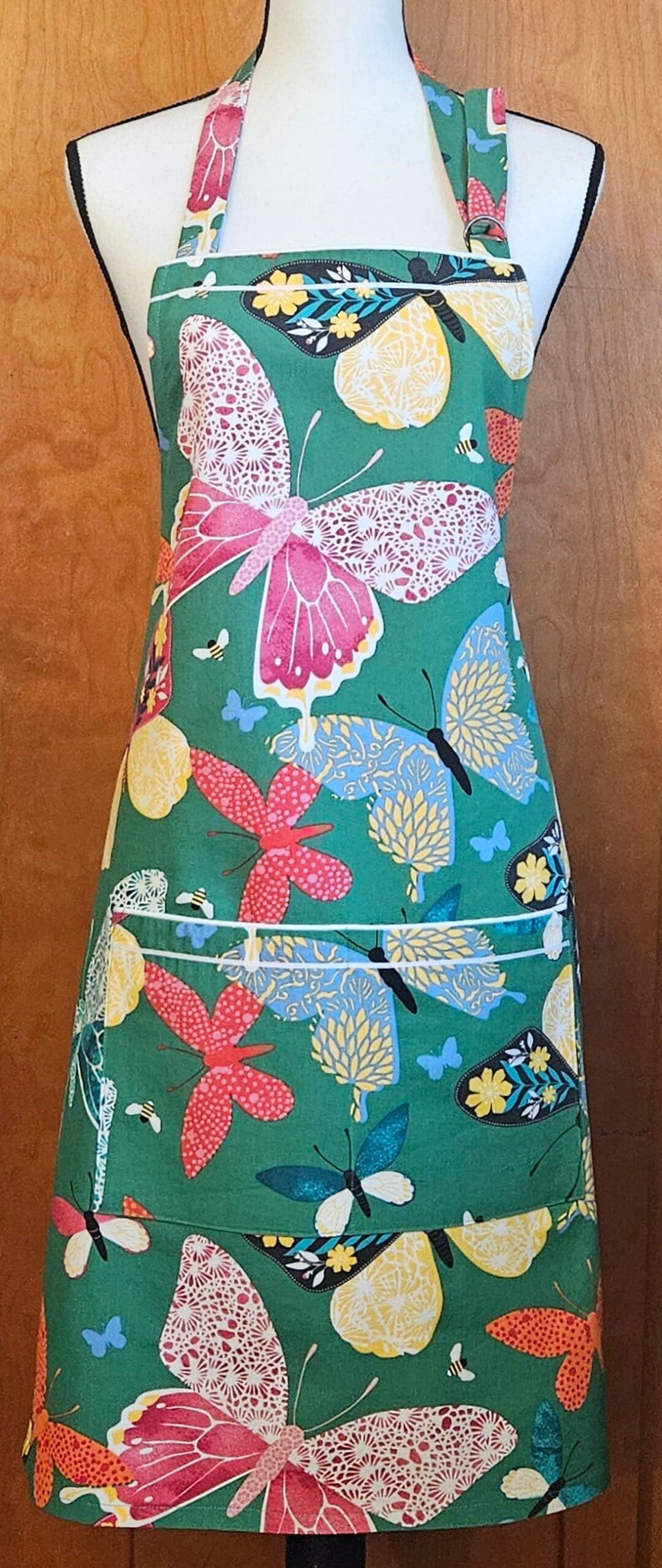 Colorful Butterfly Chef's Apron With Pockets, Woman's Baking Cooking ...
