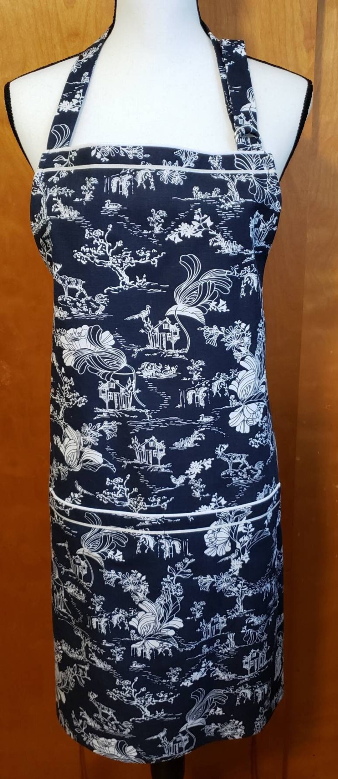 Woodland Toile Chefs Apron With Pockets, Artist Crafter, Baker Cook - Etsy