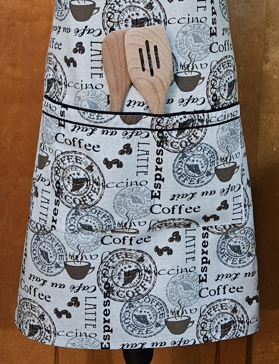 Coffee Print Chef Style Apron, Crafter and Artist, Cooks and Bakers - Etsy
