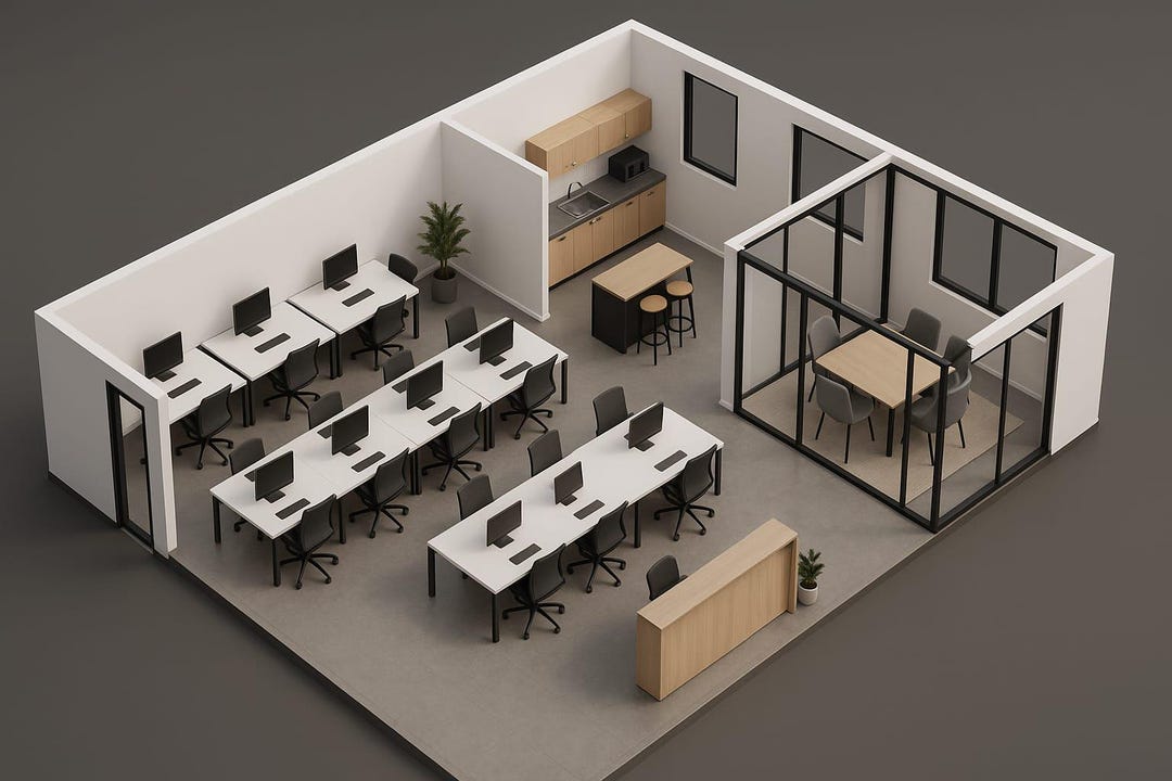 3D Startup Office Design: Custom Floor Plan Rendering - Etsy