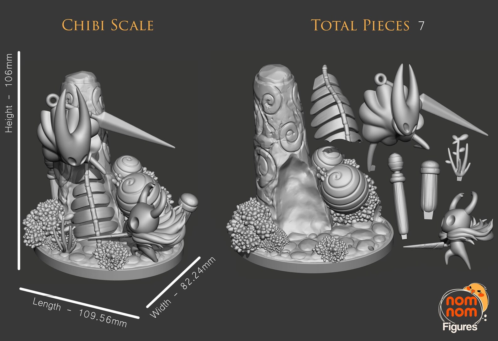 Chibi Knight and Hornet From Hollow Knight Nomnom Figures - Etsy