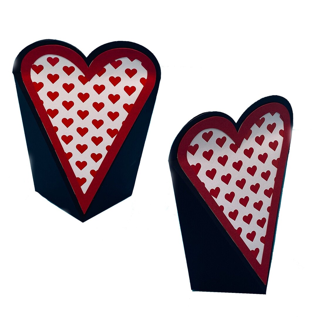 Faceted Heart Party Favor Box SVG Cut File for Silhouette Cricut ...