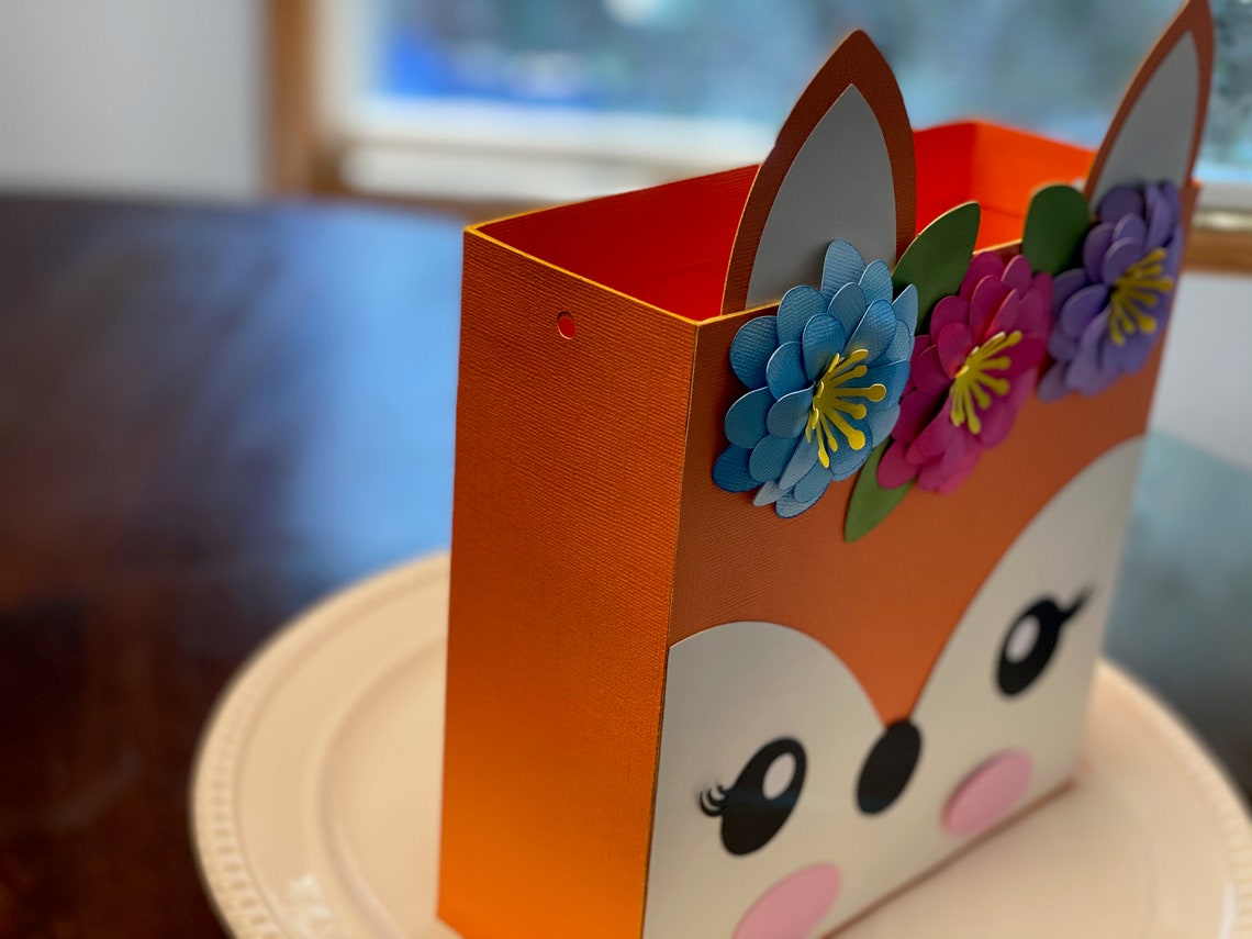 Fox Woodland Creatures Gift Bag SVG Cut File for Cricut | Etsy