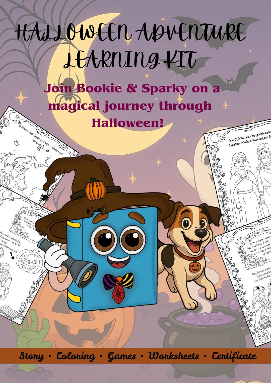 Celebrate Halloween With Bookie & Sparky | Interactive Printable Kit ...