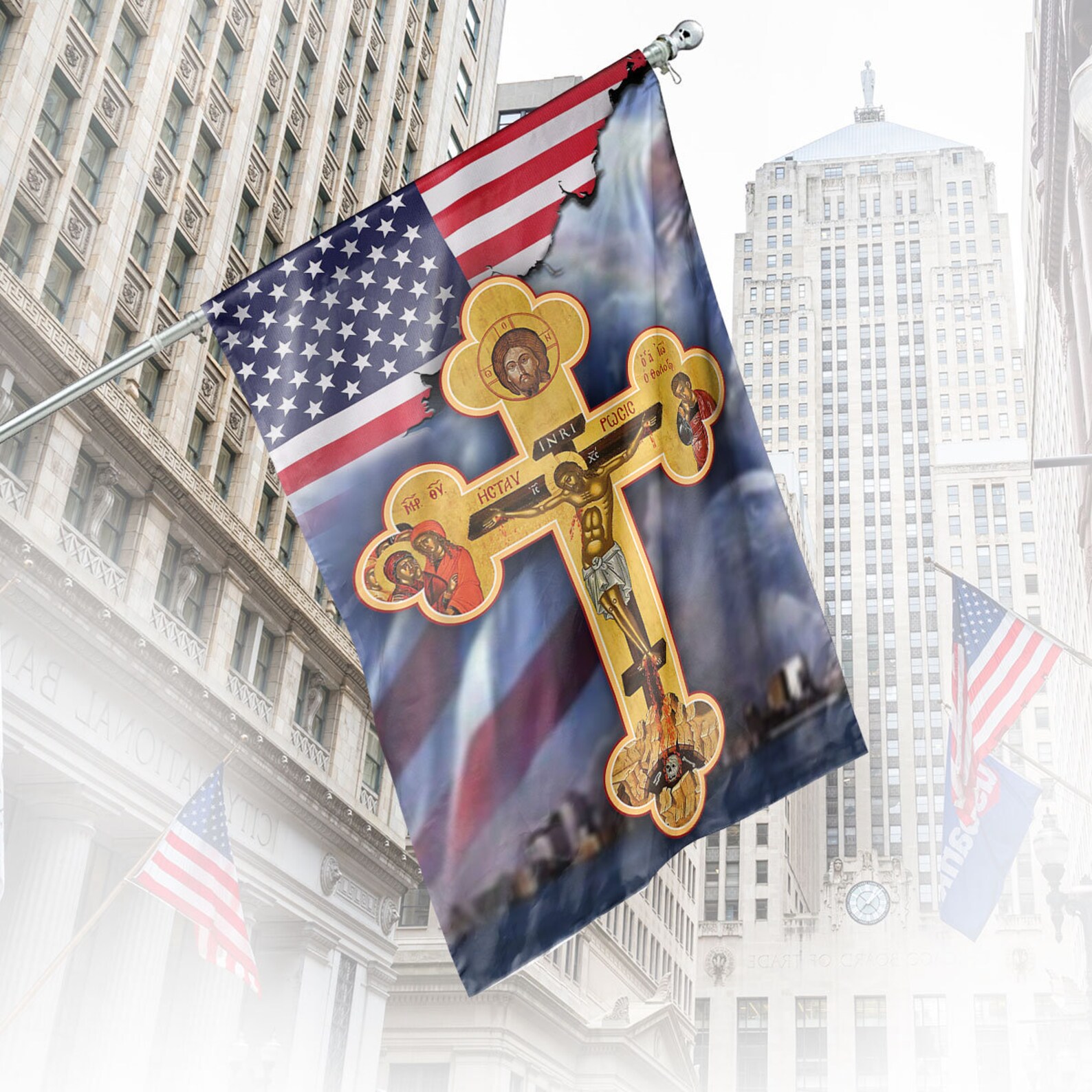 Greek Orthodox Jesus Flag Christ Cross Icon Flag American - Etsy.de