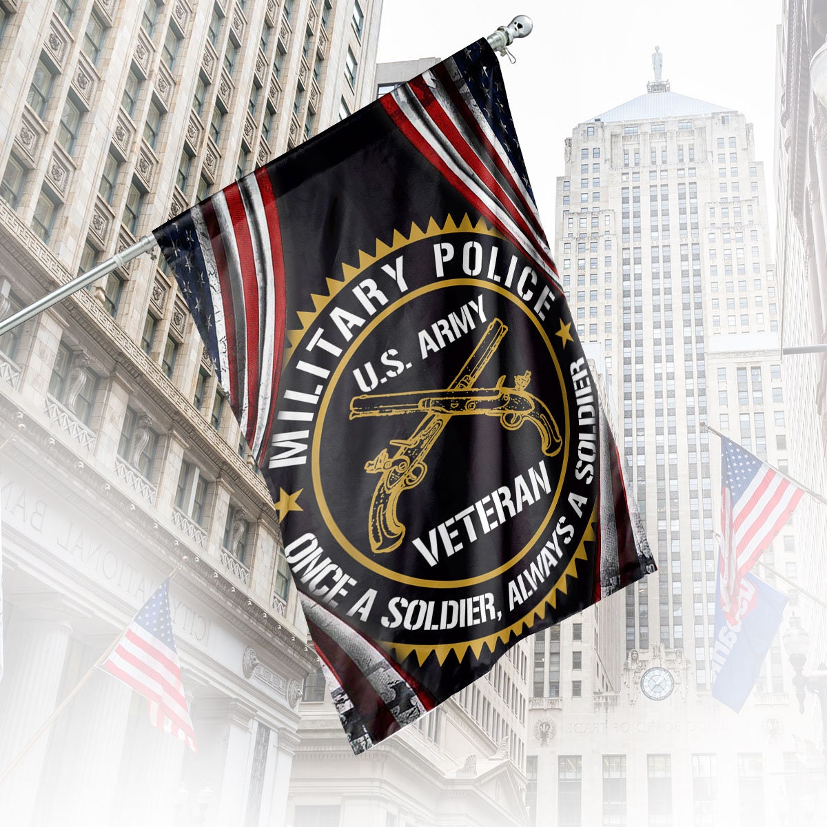 Military Police US Army Veteran Once A Soldier Always Flag