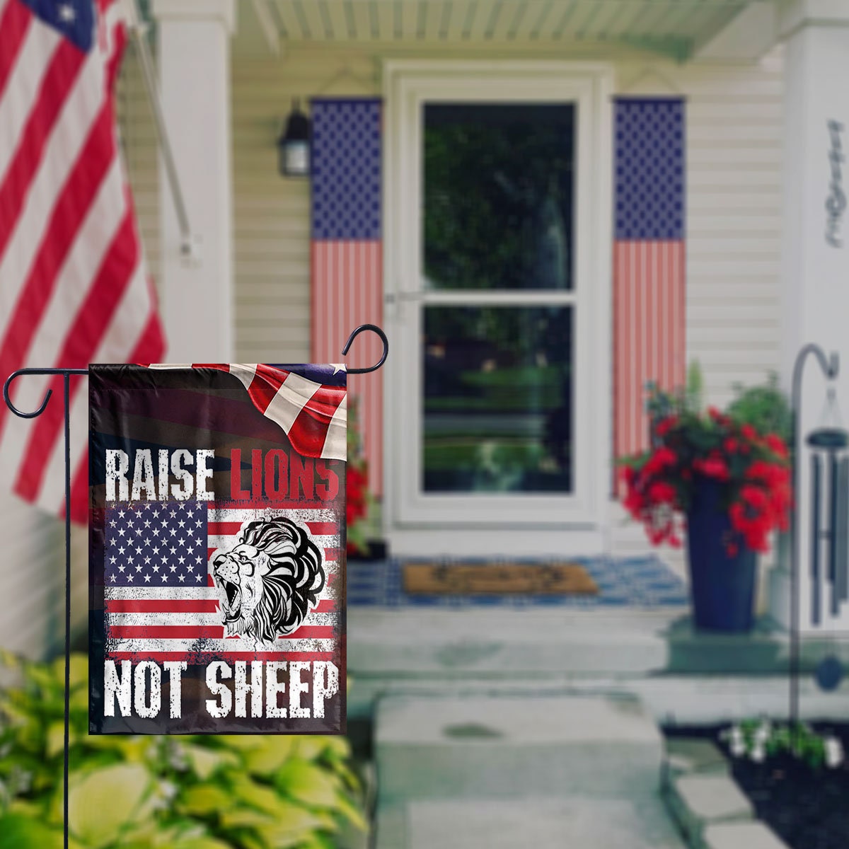 Raise Lions Not Sheep Flag, American Flag, Patriotic Lion Flag sold by ...