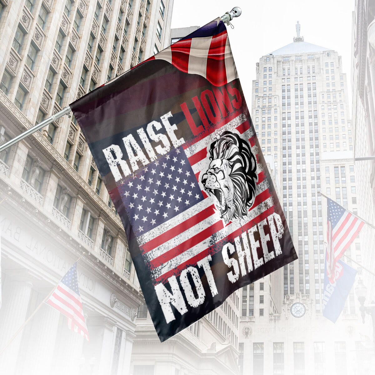 Raise Lions Not Sheep Flag, American Flag, Patriotic Lion Flag sold by ...