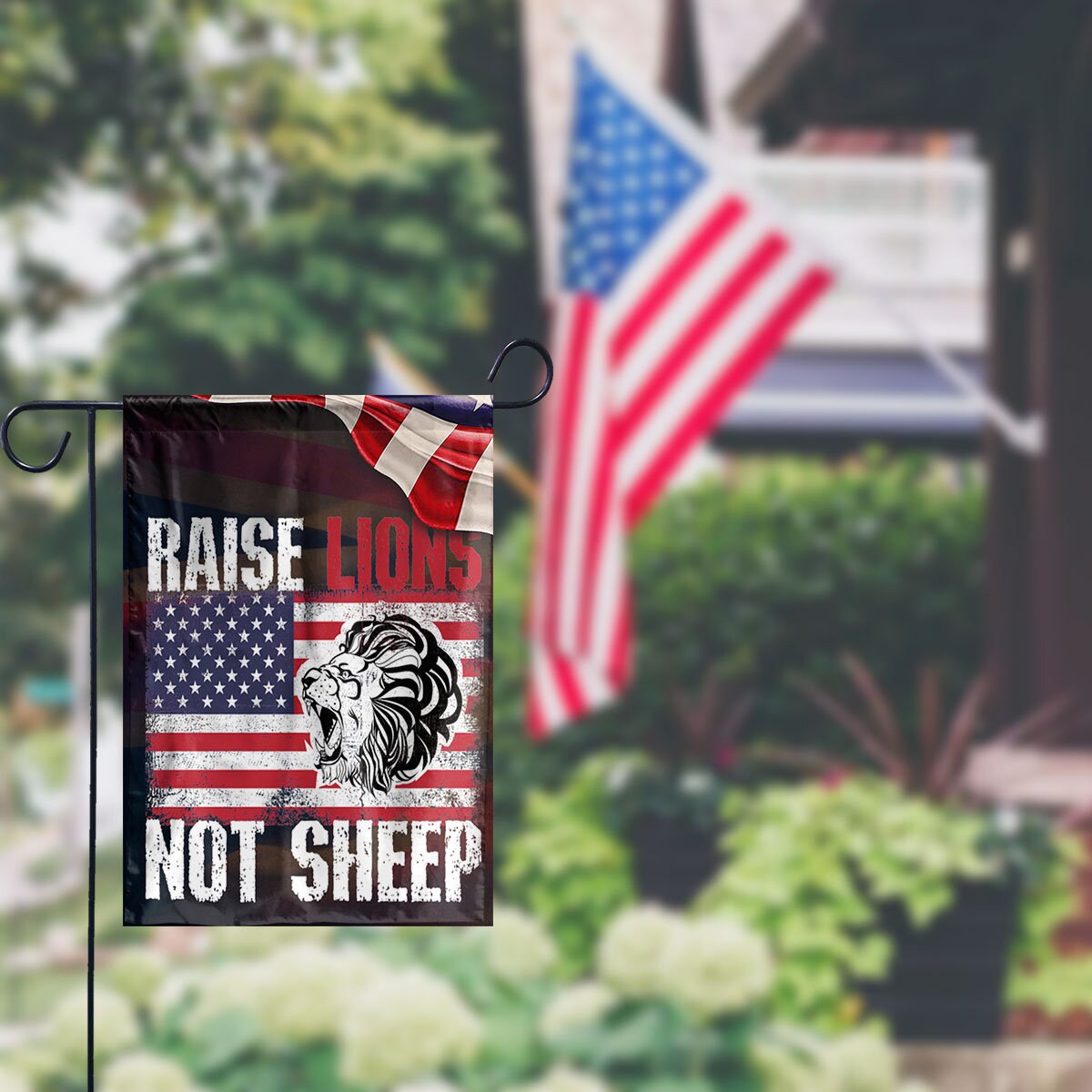 Raise Lions Not Sheep Flag, American Flag, Patriotic Lion Flag sold by ...