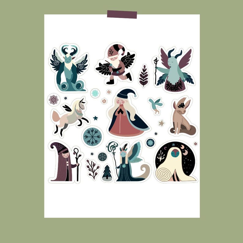 Printable Mythical Creatures Stickers - Whimsical Fantasy Digital ...