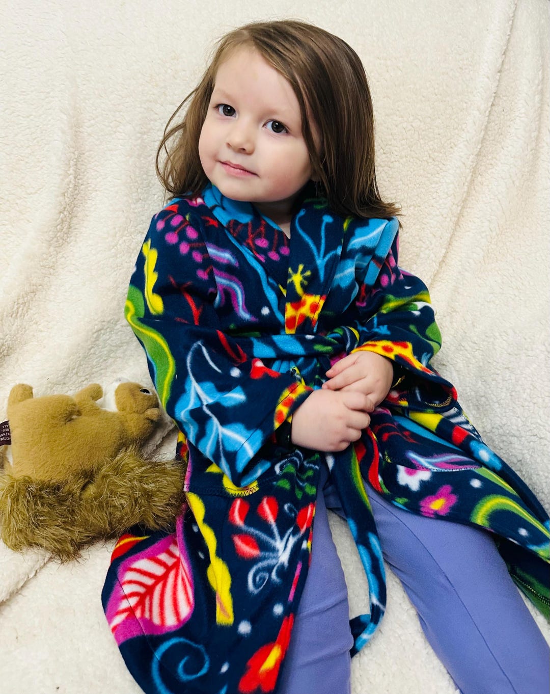 NEW! Tropical Forest! Cozy Fleece Toddler Robe, 12 Months to Size 10 ...