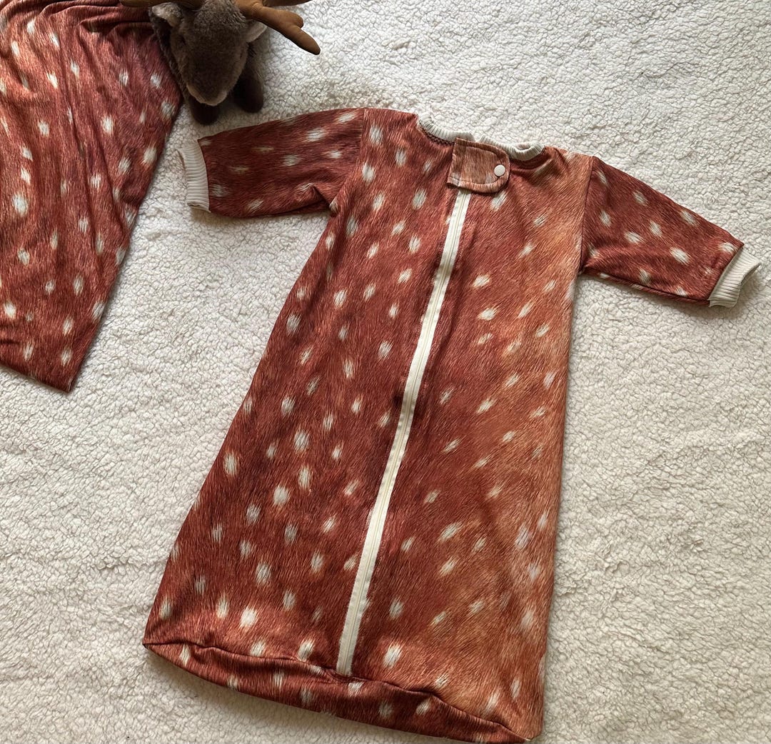 Summer Sleeper! Baby Deer, Fawn Print, Double Layered, 100% Cotton Knit ...