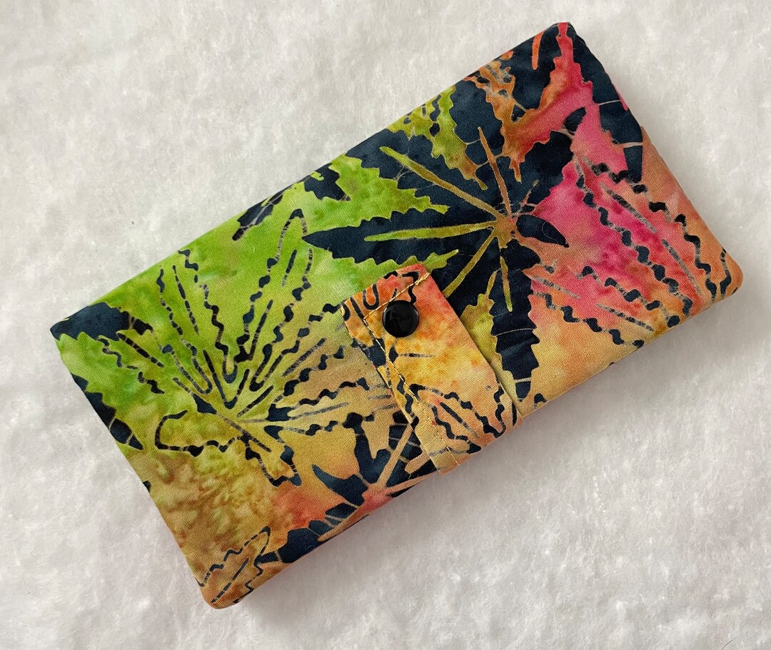 Handmade Rainbow Cannabis, Hemp Leaves Batik Checkbook Wallet Cover - Etsy