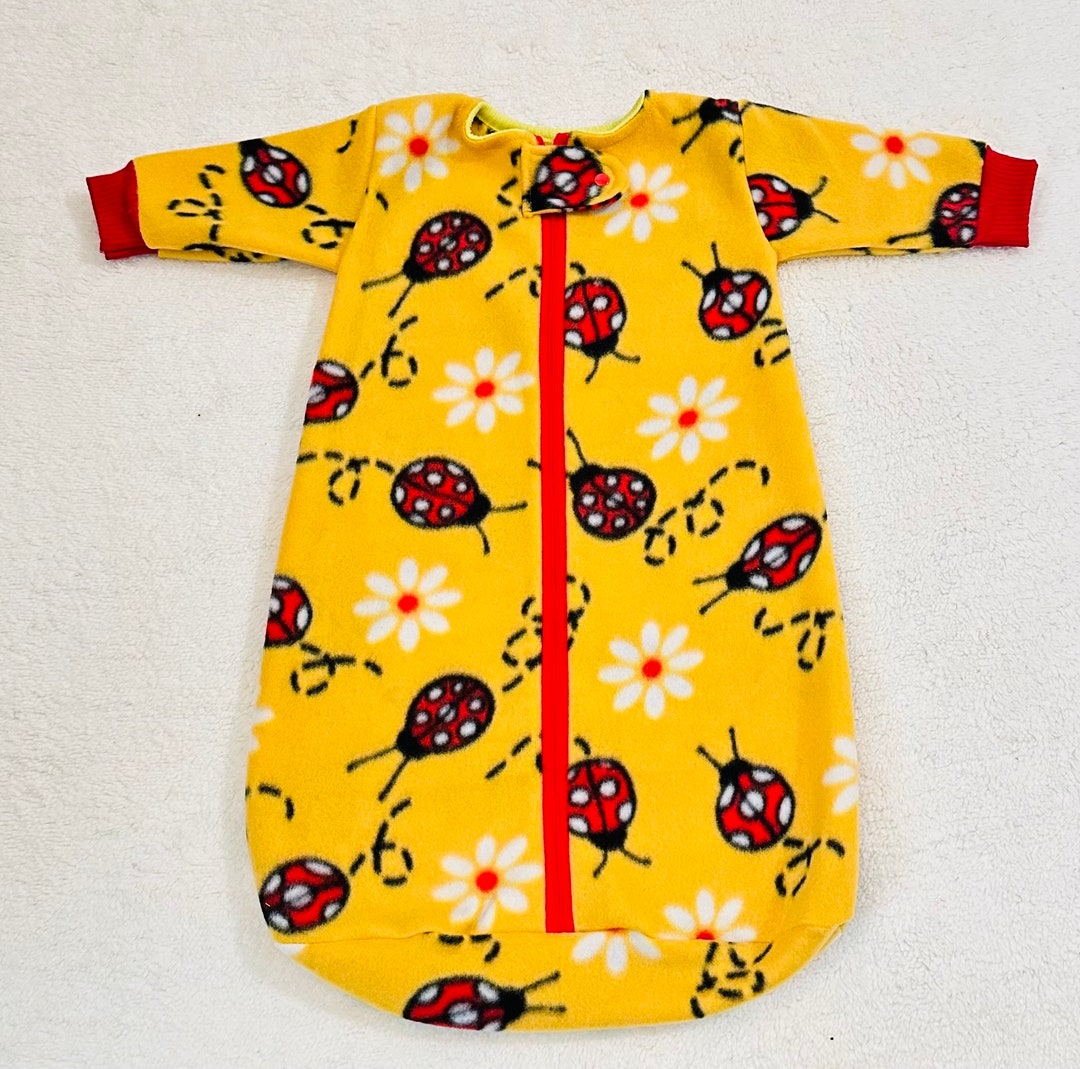Happy Little Lady Bugs! Cozy Baby Sack, Fleece Yellow With Lady Bugs ...