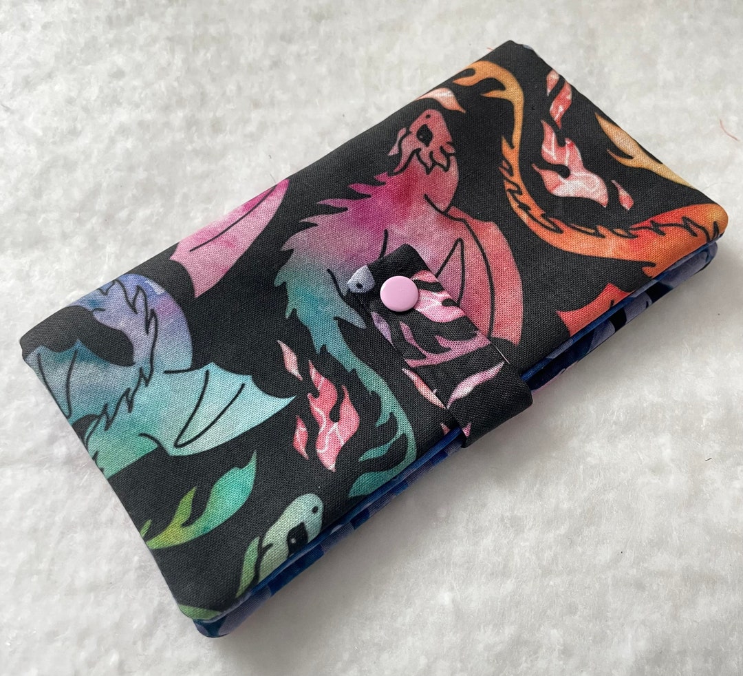 Handmade Vibrant, Rainbow Dragons on Black, Water Color and Batik ...