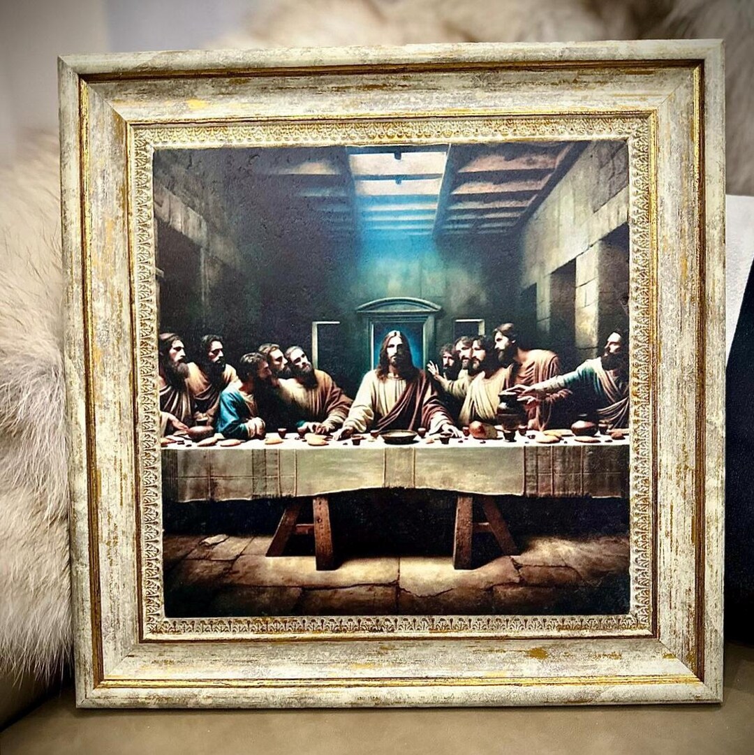 Natural Stone 'the Last Supper' Painting Unique Religious Art, Rustic ...