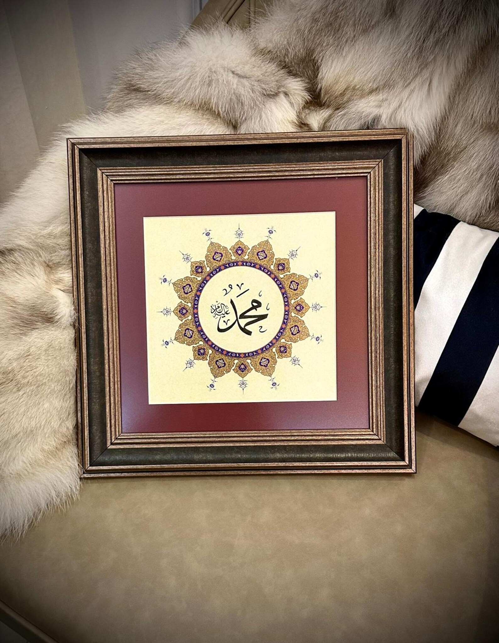 Hand Painted Islamic Calligraphy Art, Prophet Muhammad Name ...