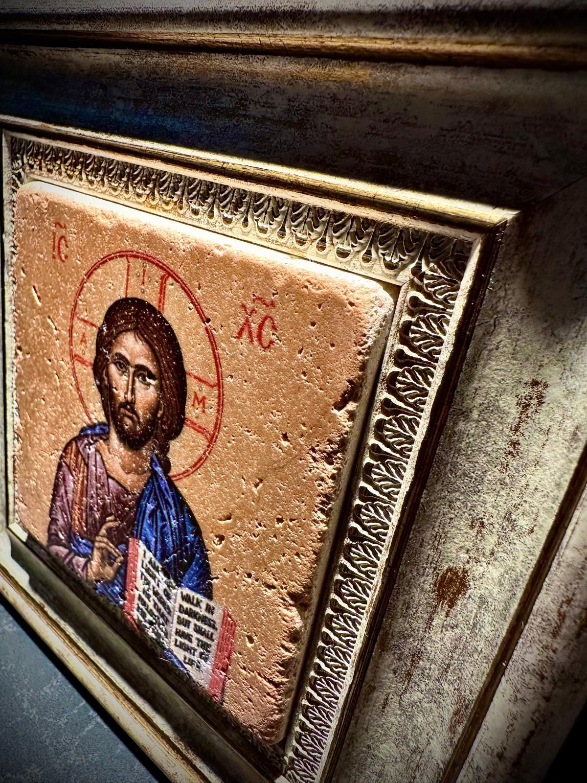 Jesus Christ Stone Icon Plaque, 'the Teacher', Religious Wall Decor - Etsy