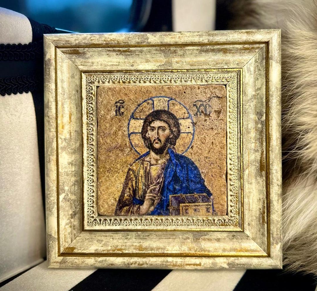 Natural Stone Jesus Christ Icon Plaque, Religious Home Decor - Etsy
