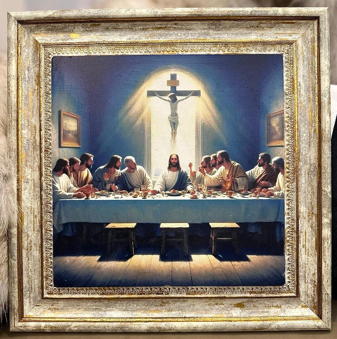 Natural Stone 'the Last Supper' Painting Unique Religious Art, Rustic ...