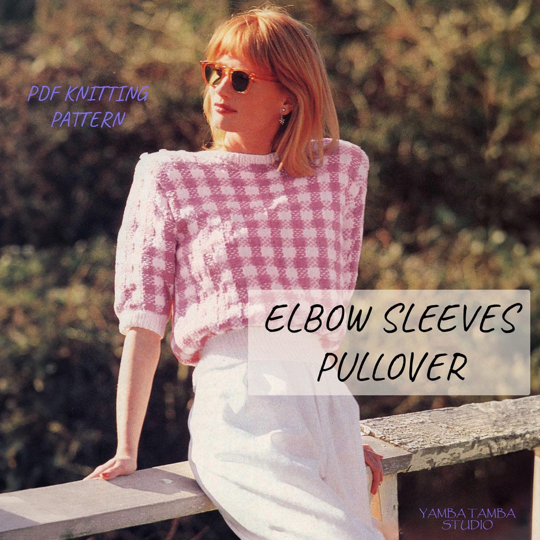 Women's Worsted Elbow Sleeve Pullover Vintage Knitting Pattern PDF ...