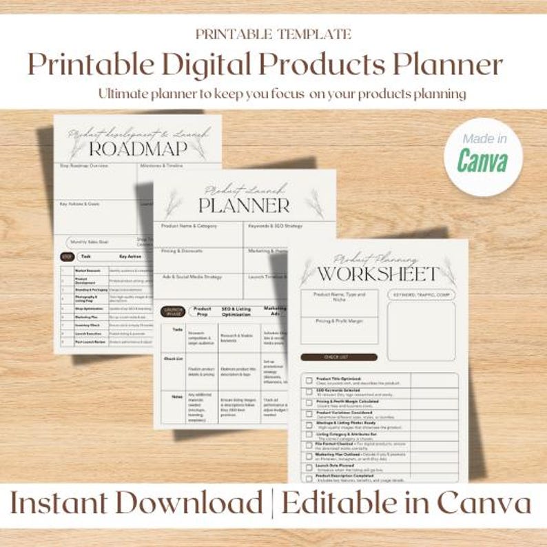 Printable Product Planning Worksheet - Etsy