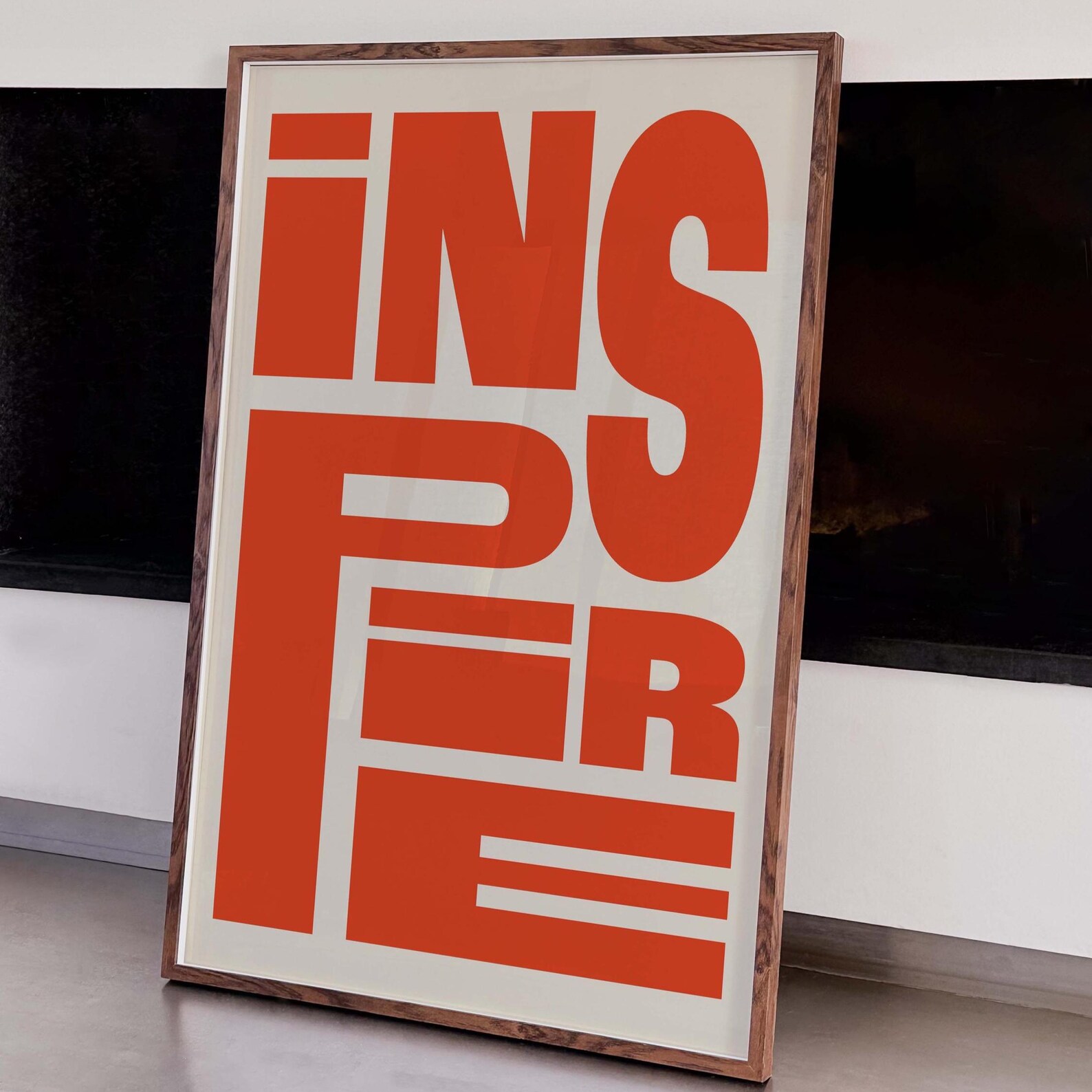 Inspire Modern Typography Poster Trendy Motivational Wall Art, Bold ...
