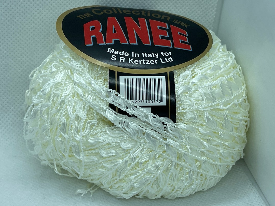SRK Ranee Ribbon 57 Ivory cream Wide Wavy Rung Ladder Yarn 50 Gram 77 ...